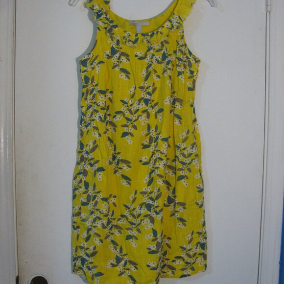 Old Navy | Dresses | Old Navy Summer Dress Small Yellow Floral Fully ...